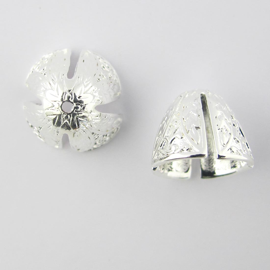 Metal 16mm bead cap NF SILVER 4pcs – Wholesale Beads