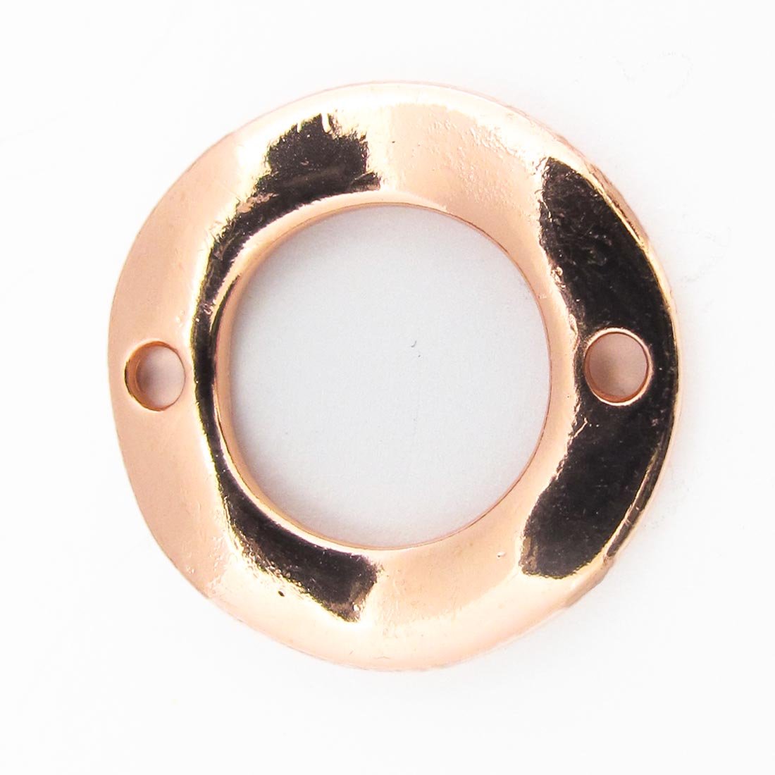 Metal 19mm donut wave 2 hole NF RG 2pc – Wholesale Beads