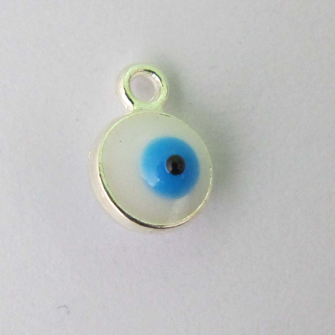 Metal 6mm evil eye drop NF SIL 10pcs – Wholesale Beads