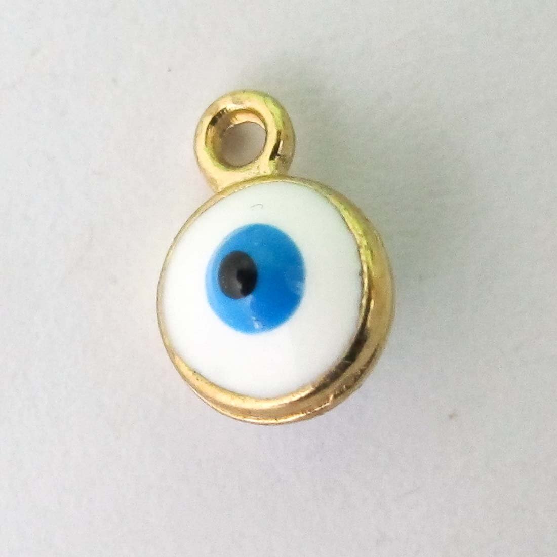 Metal 6mm evil eye drop NF GLD 50pcs – Wholesale Beads