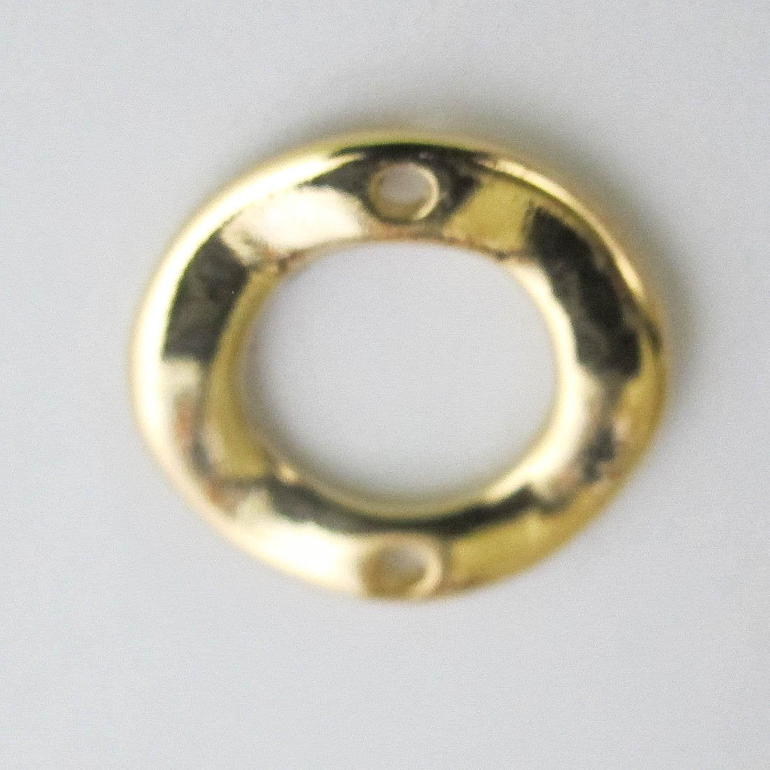 Metal 19mm donut wave 2 hole NF GOLD 2pc – Wholesale Beads