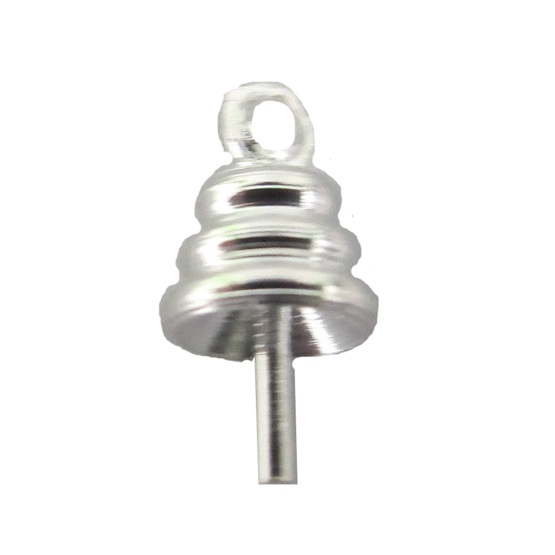 metal 4mm bell cap with loop NF sil 4pcs – Wholesale Beads