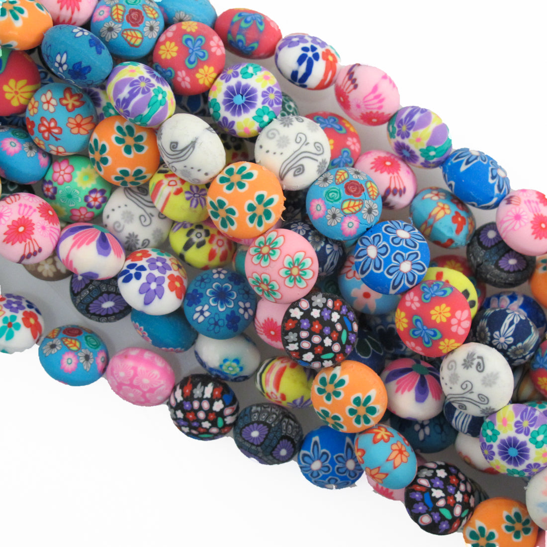 clay / fimo 12mm coin multi colours/pattern 20p – Wholesale Beads