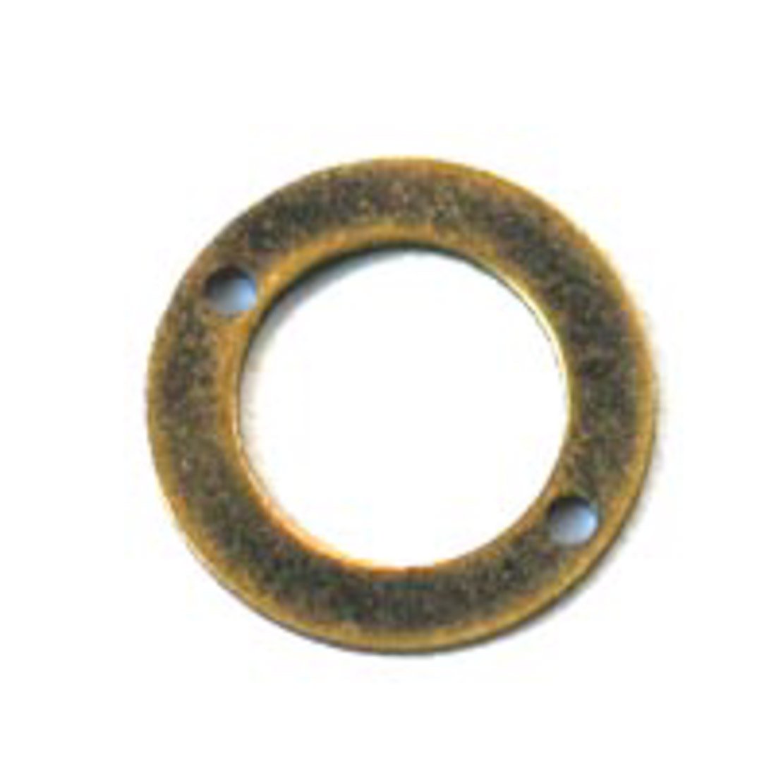 Metal 10mm flat rng 2/hole ant brs 40p – Wholesale Beads