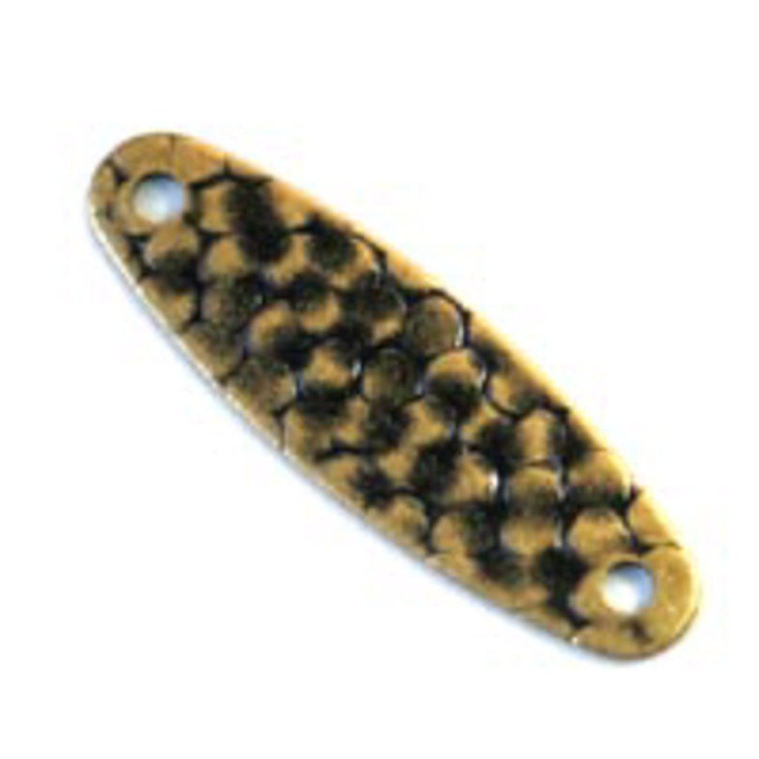 Metal 8x26mm oval dimple Ant brs 10p – Wholesale Beads
