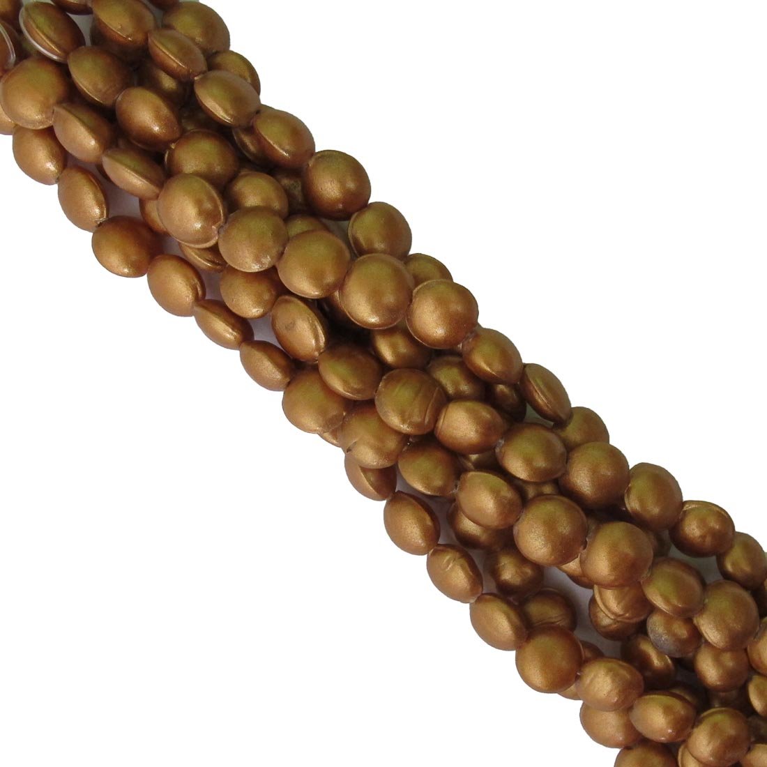 Ind gls 13mm coin metalic copper 20p – Wholesale Beads
